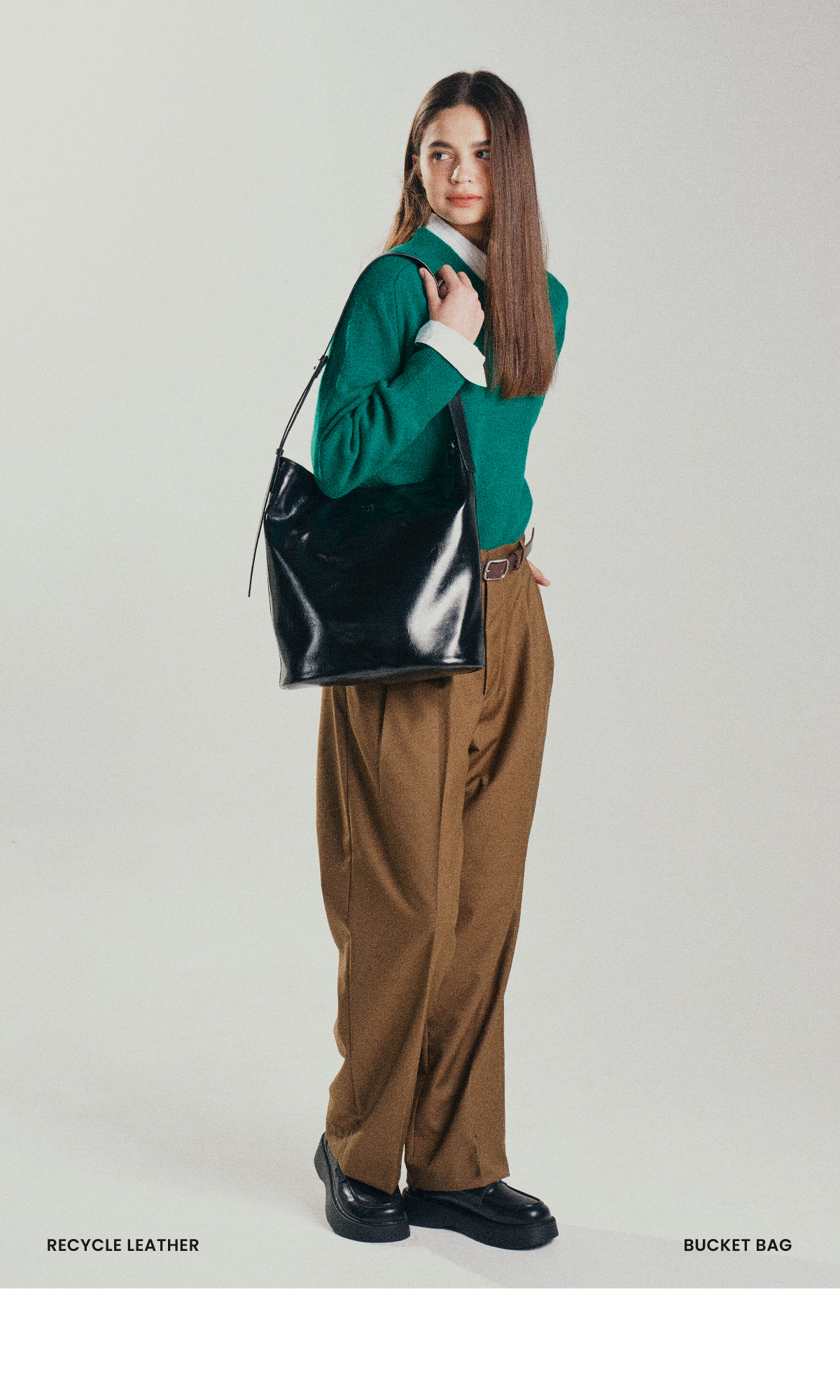 MUSINSA公式 | TRM TRM Recycled Leather Bucket Bag T31P